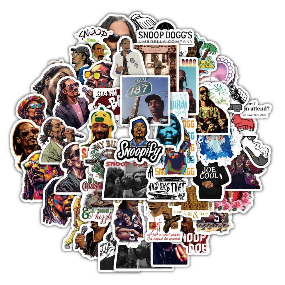 10/30/60pcs Cartoon Snoop Doggy Dogg Rapper Stickers Cool Hiphop Singer ...