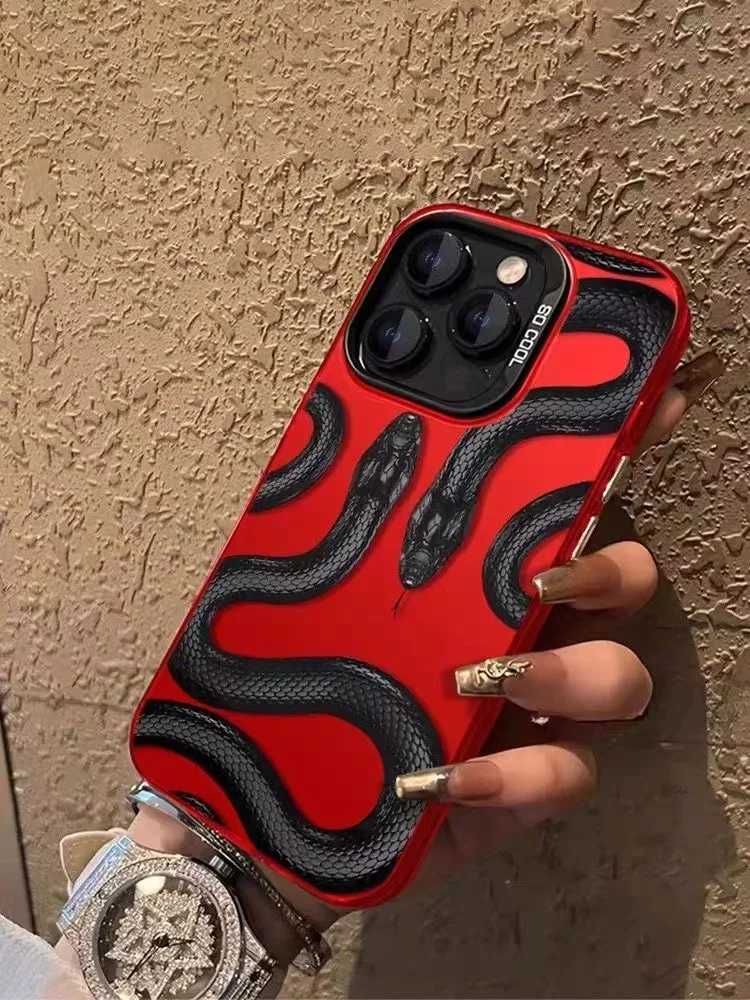 3D-luxury-Gold-Snake-Patterned-Phone-Case-For-iPhone15-14-13-12-11-Pro ...