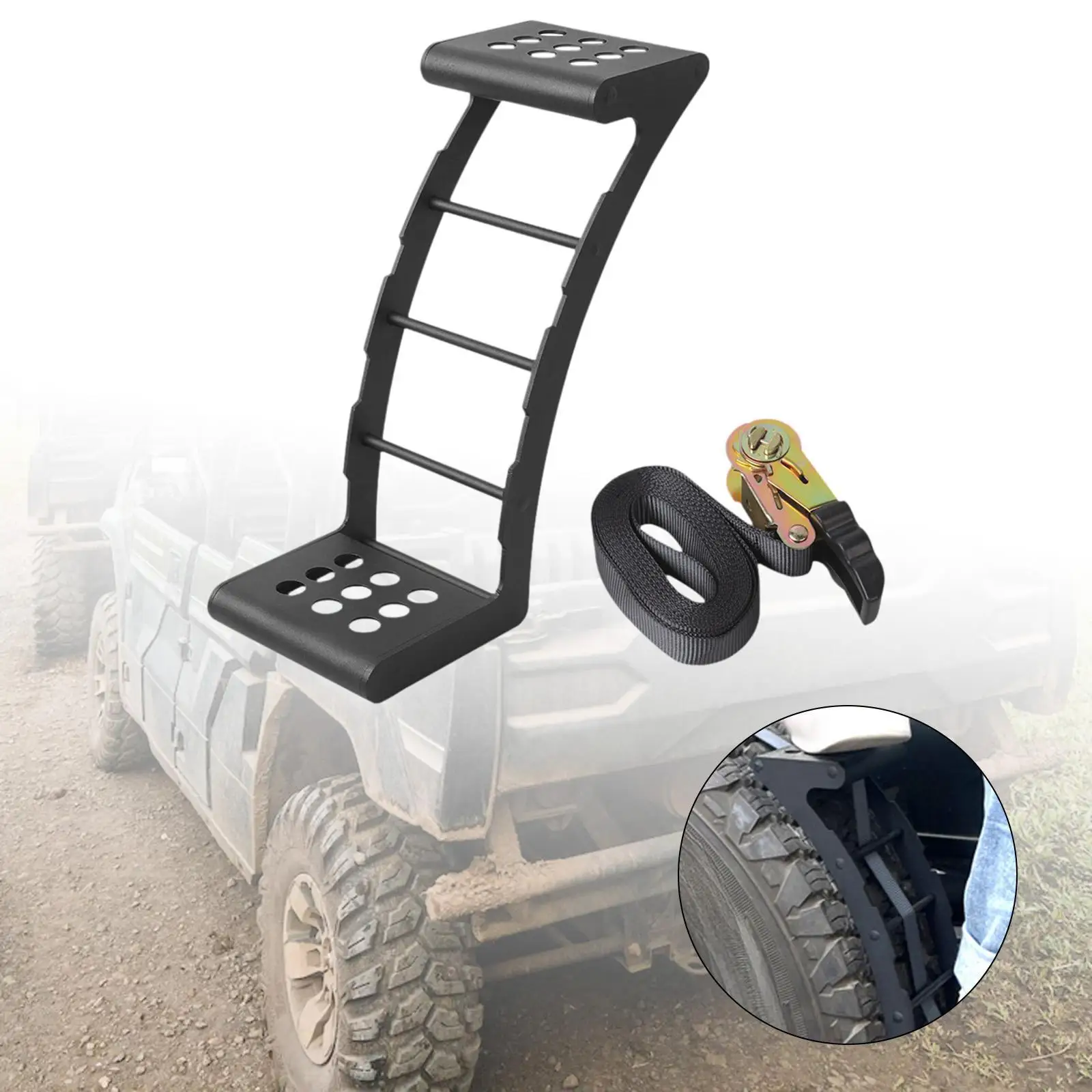 Spare Wheel Step Rear Tire Mount Portable Carbon Steel Nonslip Easy ...