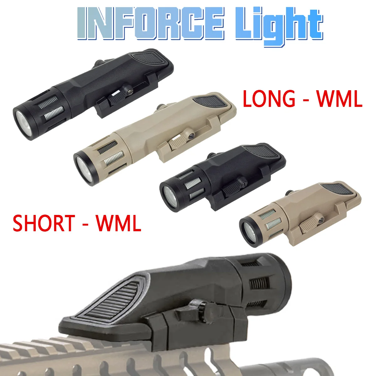 WML-APL-Long-Short-Tactical-INFORCE-Nylon-Rifle-Pistol-Gun-Strobe-LED ...