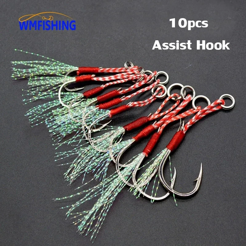 10pcs-Lot-Slow-Jigging-Fishing-Cast-Jigs-Assist-Hook-Barbed-Single-Jig ...