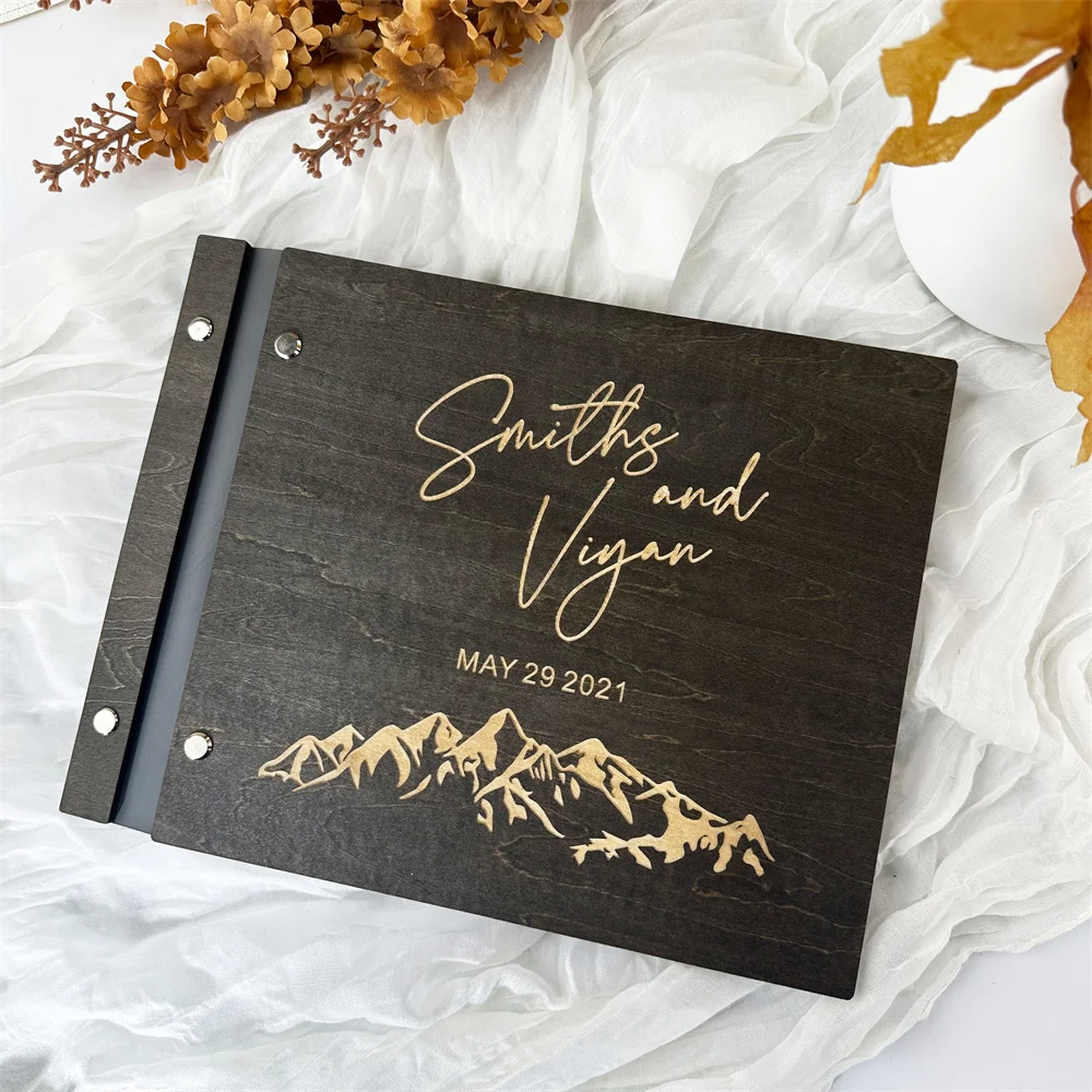 Personalized-Guest-Book-Wedding-Album-Memory-Wooden-Adventure-Rustic ...
