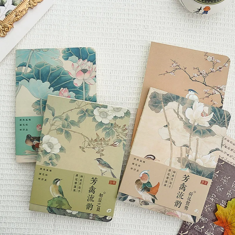 Notebook-Chinese-Famous-Painting-Lotus-Plum-Rose-Blank-Inside-Journals ...