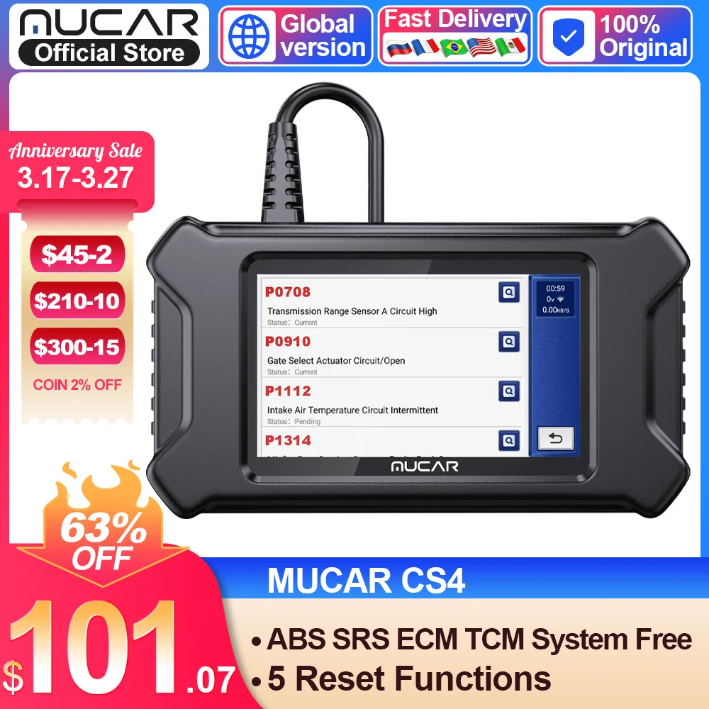 MUCAR-CS4-CS6-OBD2-Scanner-de-Carro-ABS-SRS-TCM-TPMS-Motor-Leitor-de-C ...