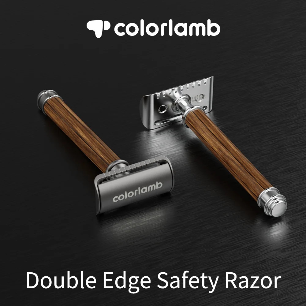 Colorlamb-Men-Safety-Razor-Wooden-Handle-Zinc-Alloy-Double-Edge-Comb ...
