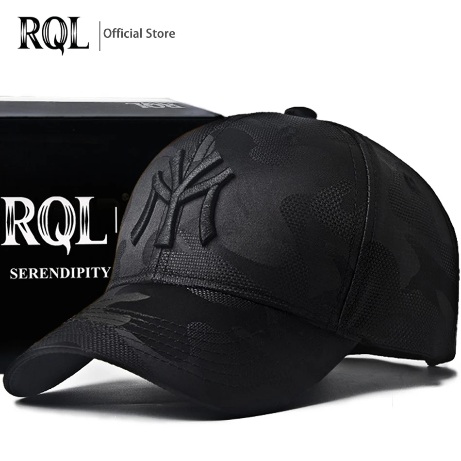 Men's Black Baseball Cap Male Summer Low Profile Camouflage Embroidered Logo Cotton Mountain ...
