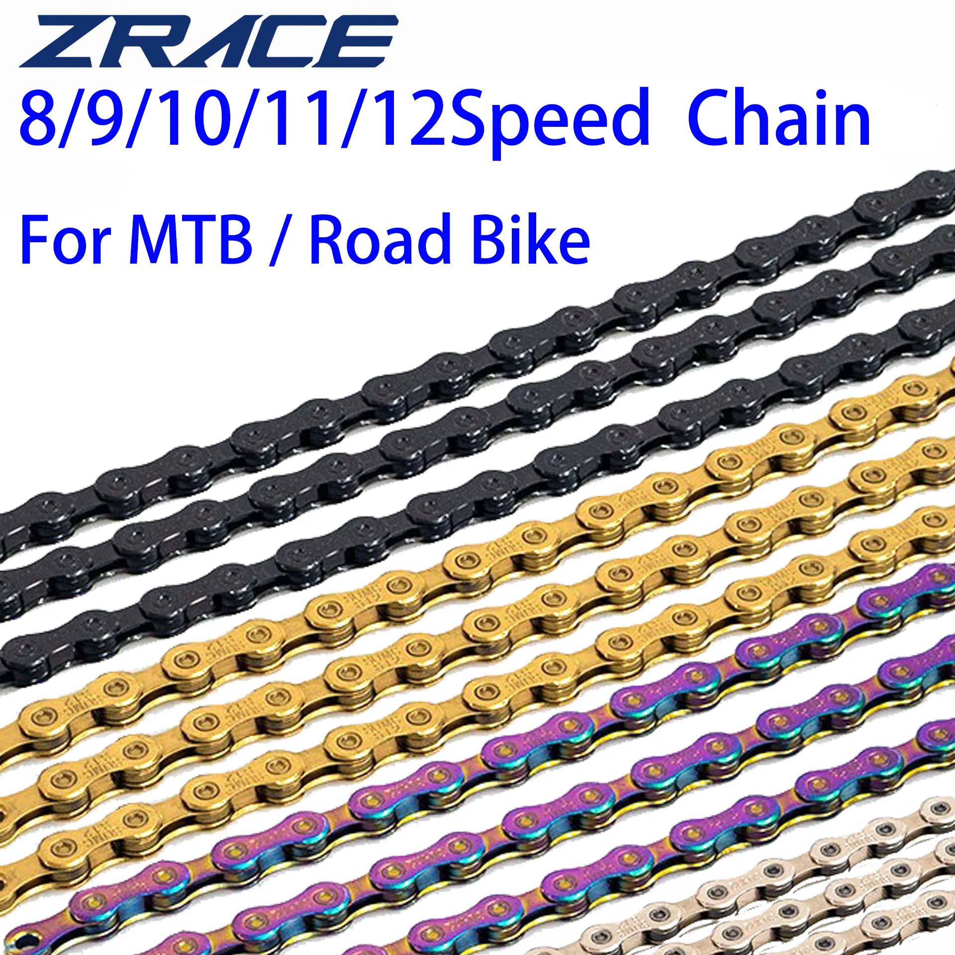 ZRACE-MTB-Road-Bicycle-Chain-8-9-10-11-12-Speed-Black-Rainbow-Silver ...