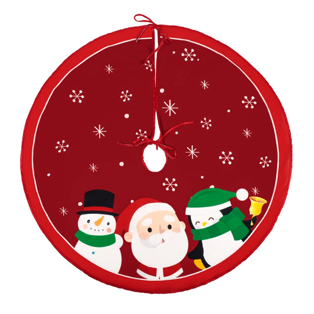 60/70/90cm Christmas Tree Skirt Red Christmas Tree Foot Cover Snowflake ...