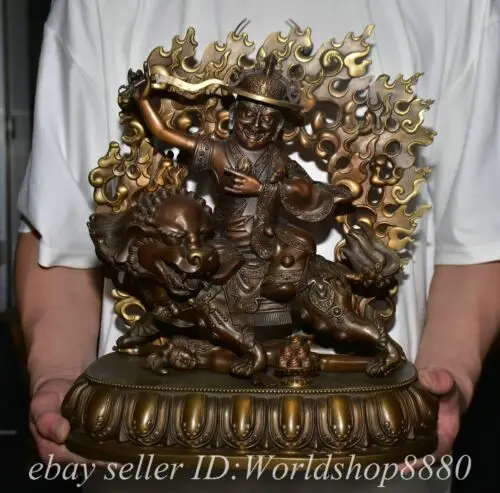 14-8-Chinese-Bronze-Gilt-Mahakala-Wrathful-Deity-Backlight-Statue ...