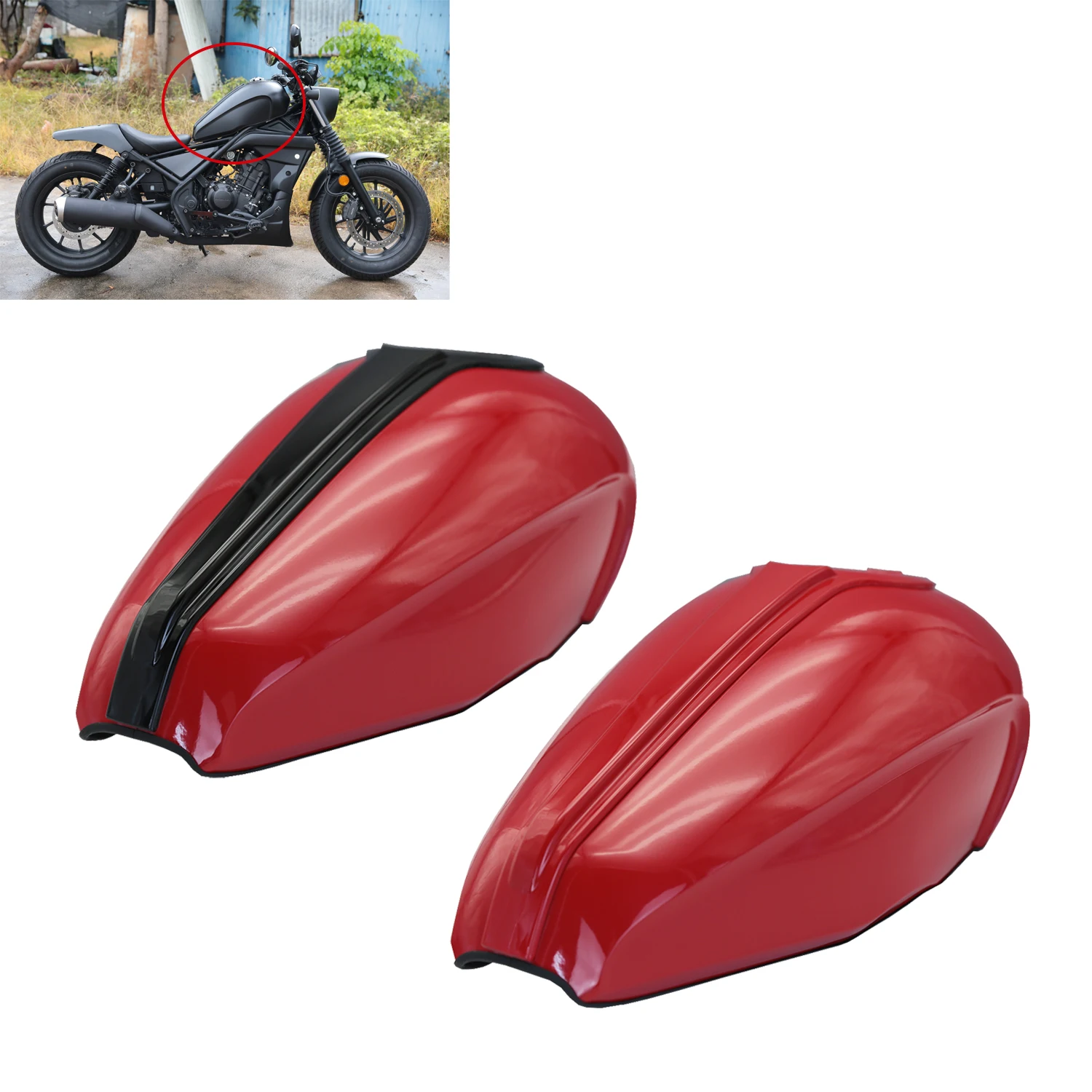 Red Motorcycle Fuel Gas Tank Cover Shell Fairing Cowl Fit For Honda ...