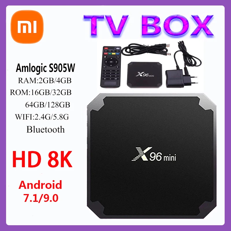 Xiaomi Nova Rede X96mini Set Top Box S905W Alta Definição 8K 1080P HD ...