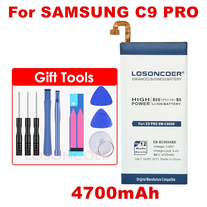 LOSONCOER 4700mAh EB BC900ABE Battery For Samsung Galaxy C9 Pro/C9 Pro ...