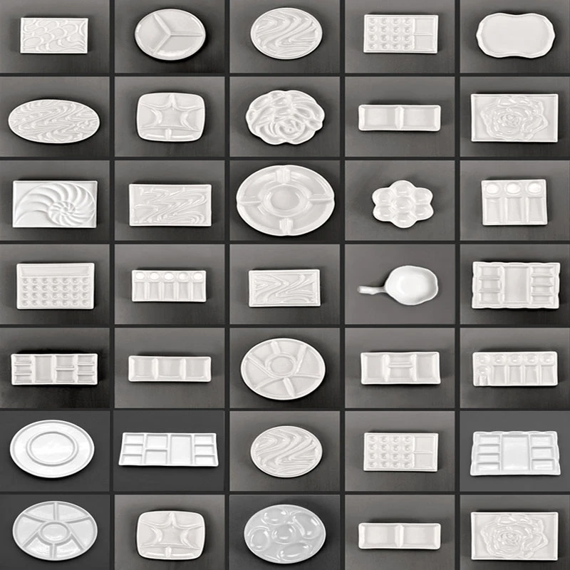 Jingdezhen Ceramic Palette Watercolor Water Powder Chinese Painting ...