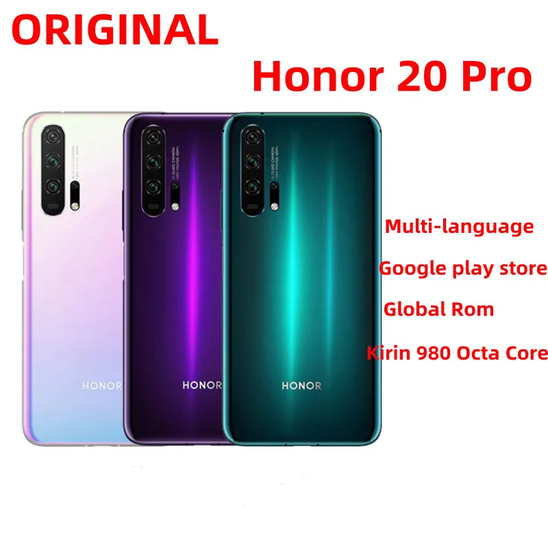 Global Rom Honor 20 Pro Moblie Phones Kirin 980 Octa Core 6.26 inch ...