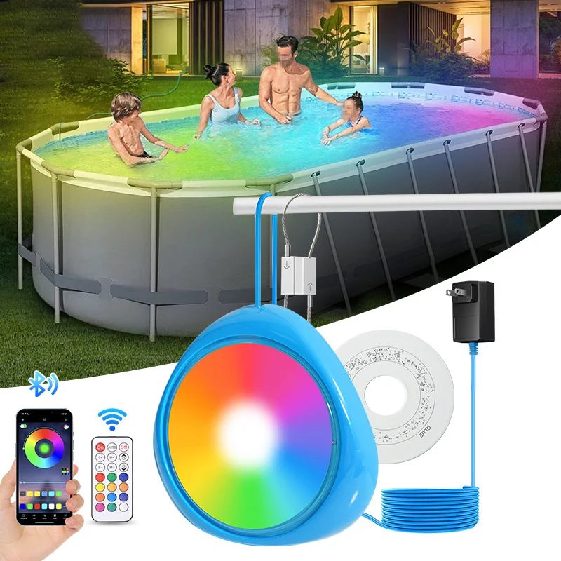 LED Underwater Light with Remote Control RGB Submersible Night Lamp ...