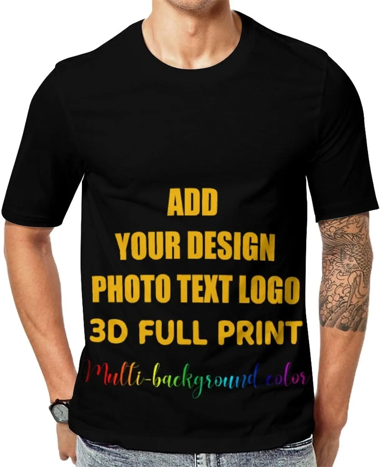 Custom-Shirts-for-Men-Women-Add-Your-Photo-Text-Logo-3D-Full-Print ...