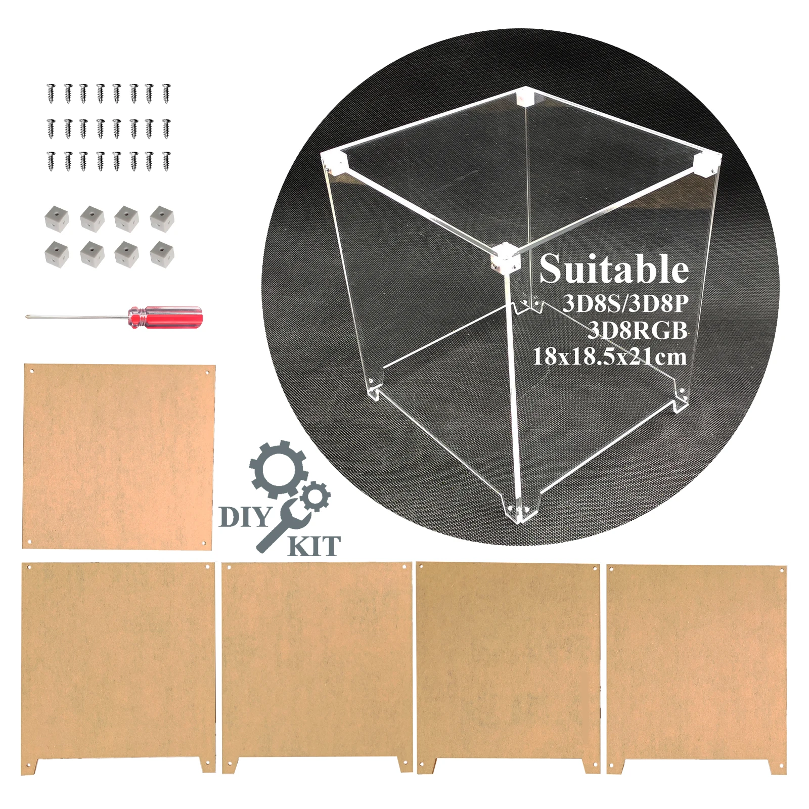 iCubeSmart 8x8x8 LED CUBE Transparent Acrylic Case, Size 18x18.5x21cm, Only Suitable For ...