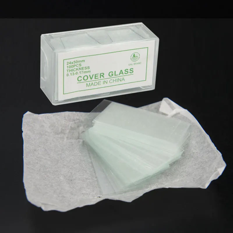 100 Pcs 24x50mm Microscope Glass Slide Cover Slips Blank Slides ...