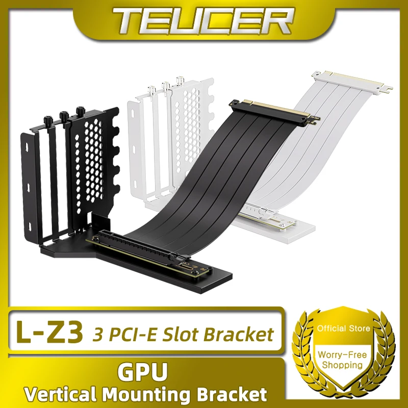 TEUCER-L-Z3-GPU-Vertical-Mounting-Bracket-with-PCIe-4-0-X16-Riser-Cable ...