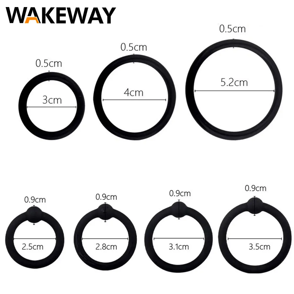 WAKEWAY 3/4PCS Penis Ring Penis Ring Condom Penis Trainer Delayed Ejaculation High Elasticity ...