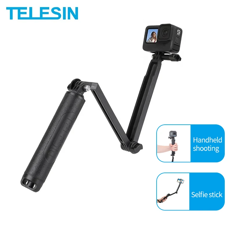 TELESIN-Waterproof-Selfie-Stick-3-Way-Arm-Folding-Tripod-Floating-Hand ...