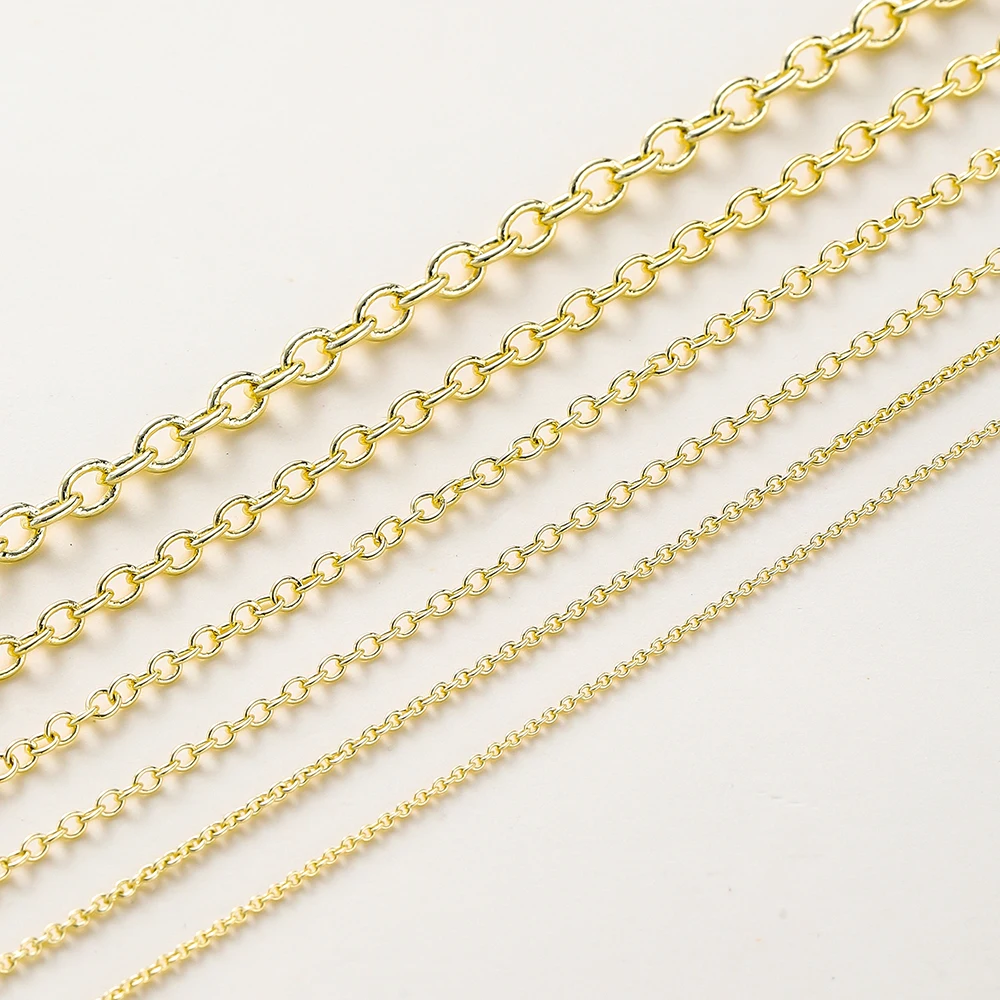 1Meter-lot-14K-18K-Gold-Plated-Brass-Metal-Round-Link-Cable-Chains-DIY ...
