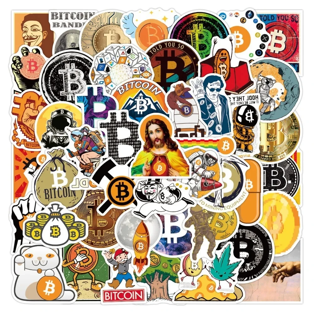 10-30-50PCS-Bitcoin-Encrypted-Virtual-Currency-BTC-Cartoon-Graffiti ...