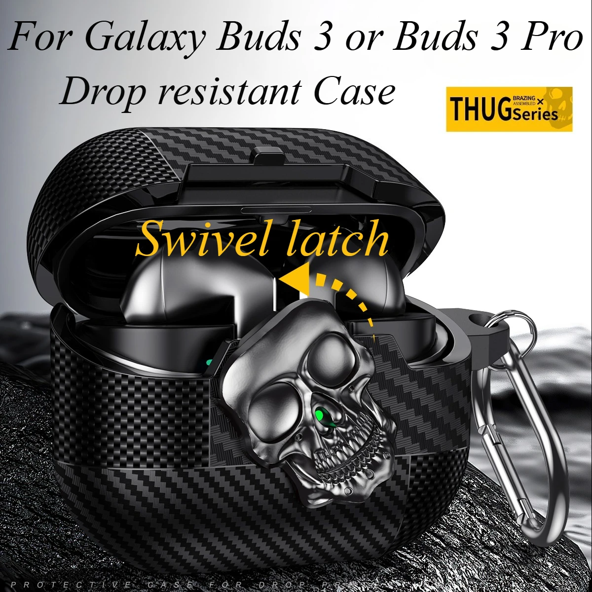 Drop Resistant Case For Samsung Galaxy Buds 3 Pro Case With 3D Skull ...