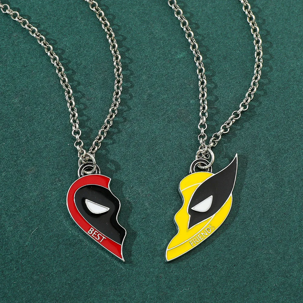 1Pair-Marvel-Deadpool-Wolverine-Necklace-Best-Friends-Set-Split-Heart ...