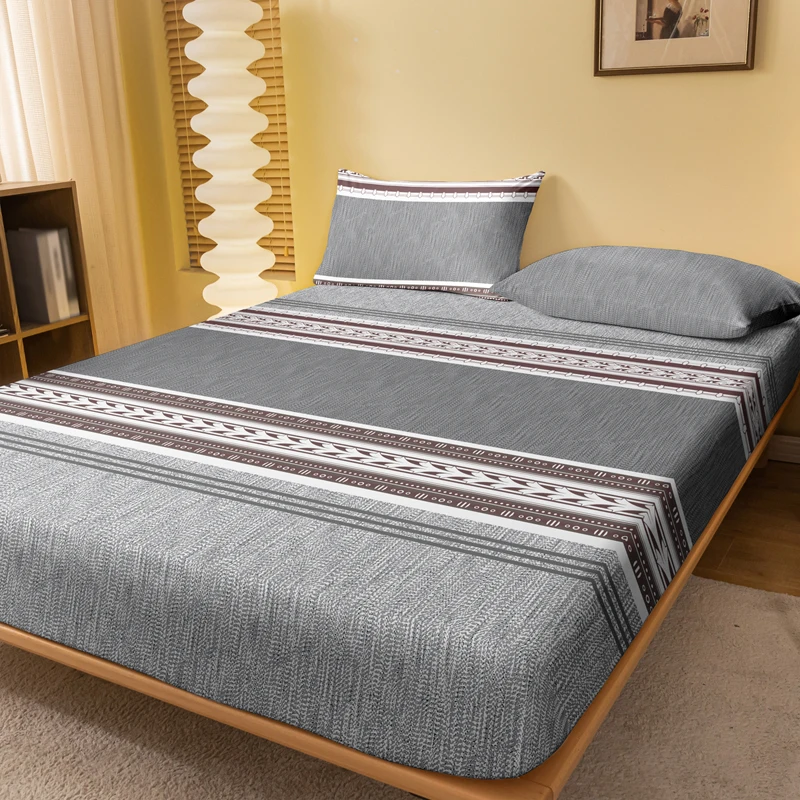 1 Simple modern Geometry printed matte Fitted Sheet, bedroom printed ...