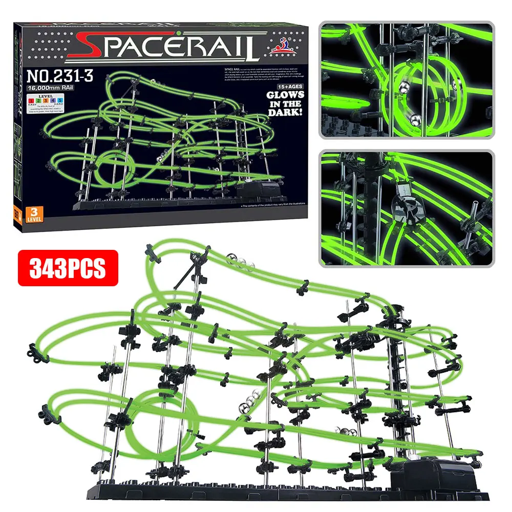 343PCS-Luminous-Building-Block-Space-Rail-Electric-Roller-Coaster ...
