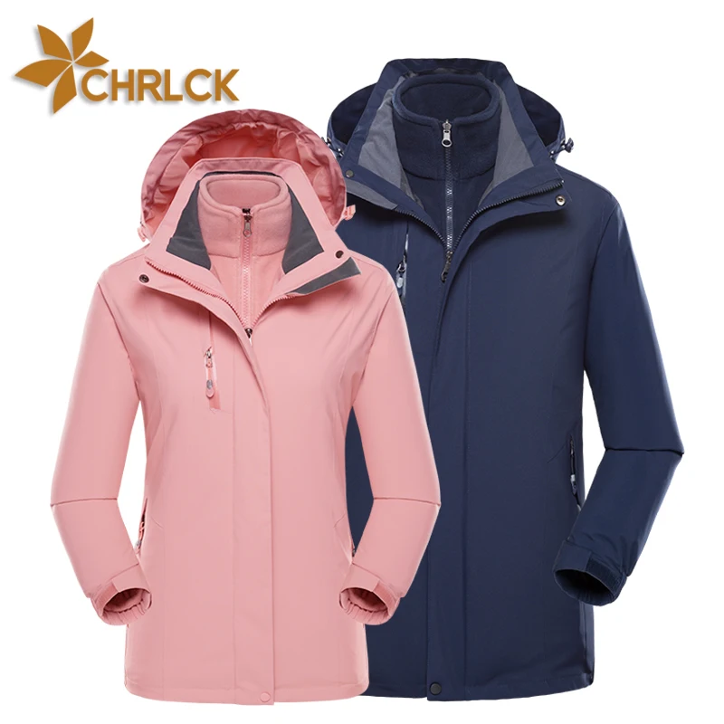 CHRLCK-3-In-1-Thick-Hiking-Jacket-Waterproof-Winter-Windbreaker-Outdoor ...
