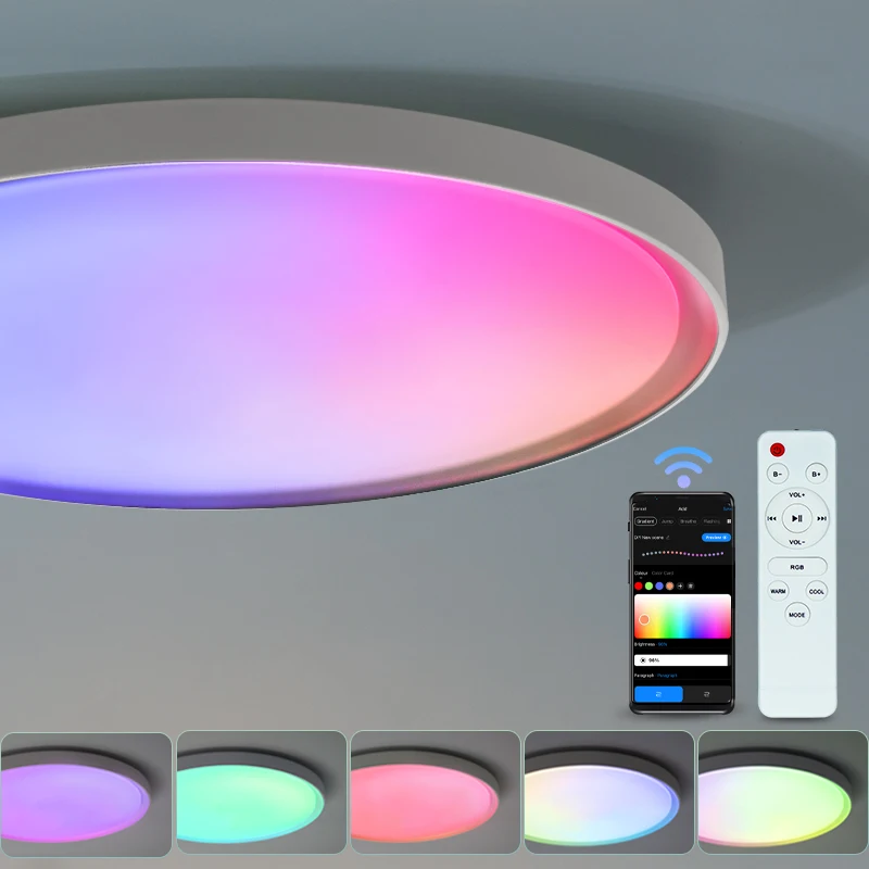 18 Inch Ceiling Lamp Tuya Smart Ceiling Light White Round RGBCW 220V ...