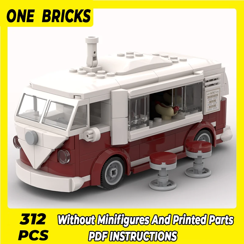 Technical-Moc-Bricks-Model-Car-Series-Mini-T1-Food-Truck-Modular ...