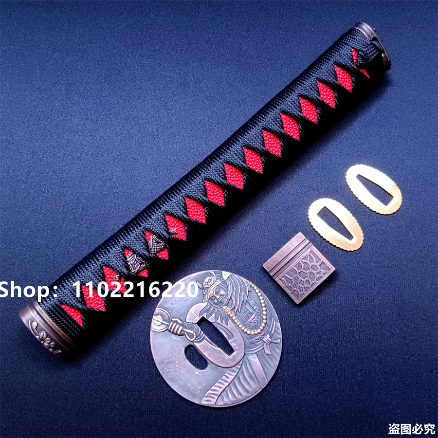 A-Set-Handle-Tsuka-Alloy-Accessories-Handguard-Tsuba-Guard-Habaki-Seppa ...