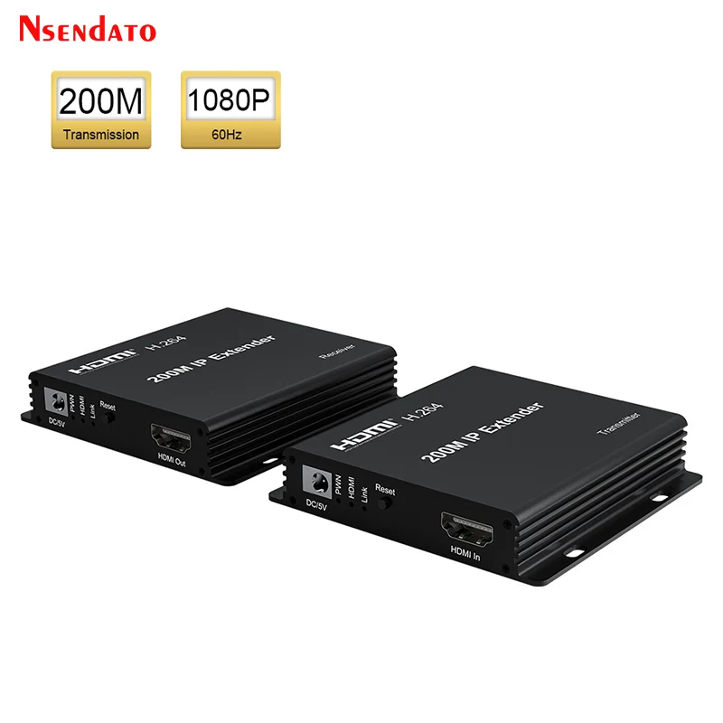 200m-HDMI-IP-Ethernet-Extender-Multicast-Over-Network-Cable-RJ45-Cat5e ...