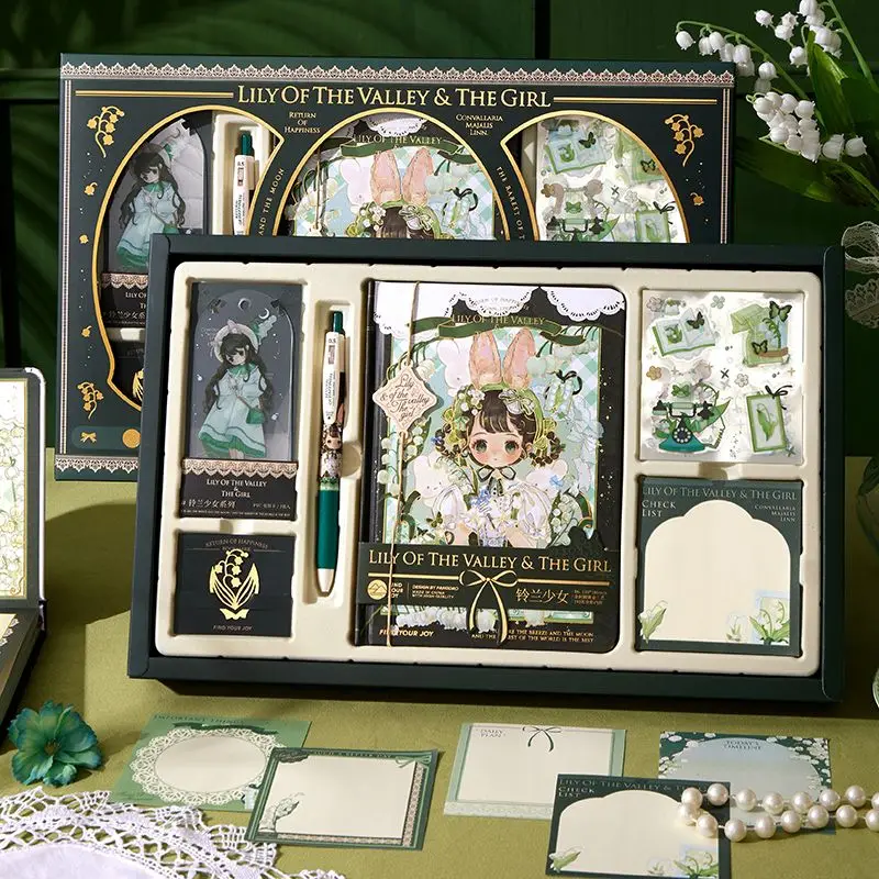 Kawaii-Notebook-Box-Set-Notepads-Stationery-Cute-Red-Black-Diary-Budget ...