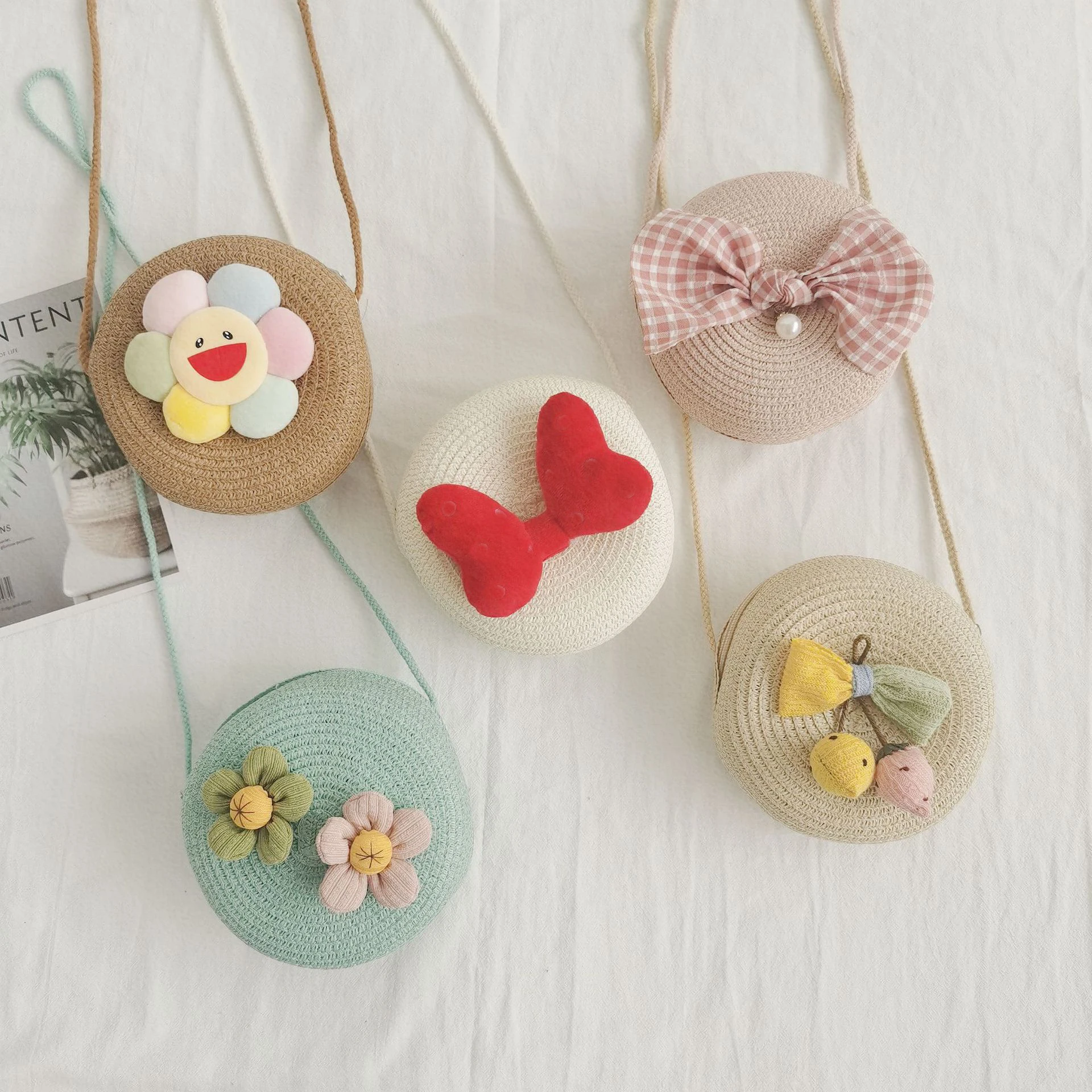 Cartoon Baby Mini Handbags Princess Straw Messenger Bag For Girls Child ...