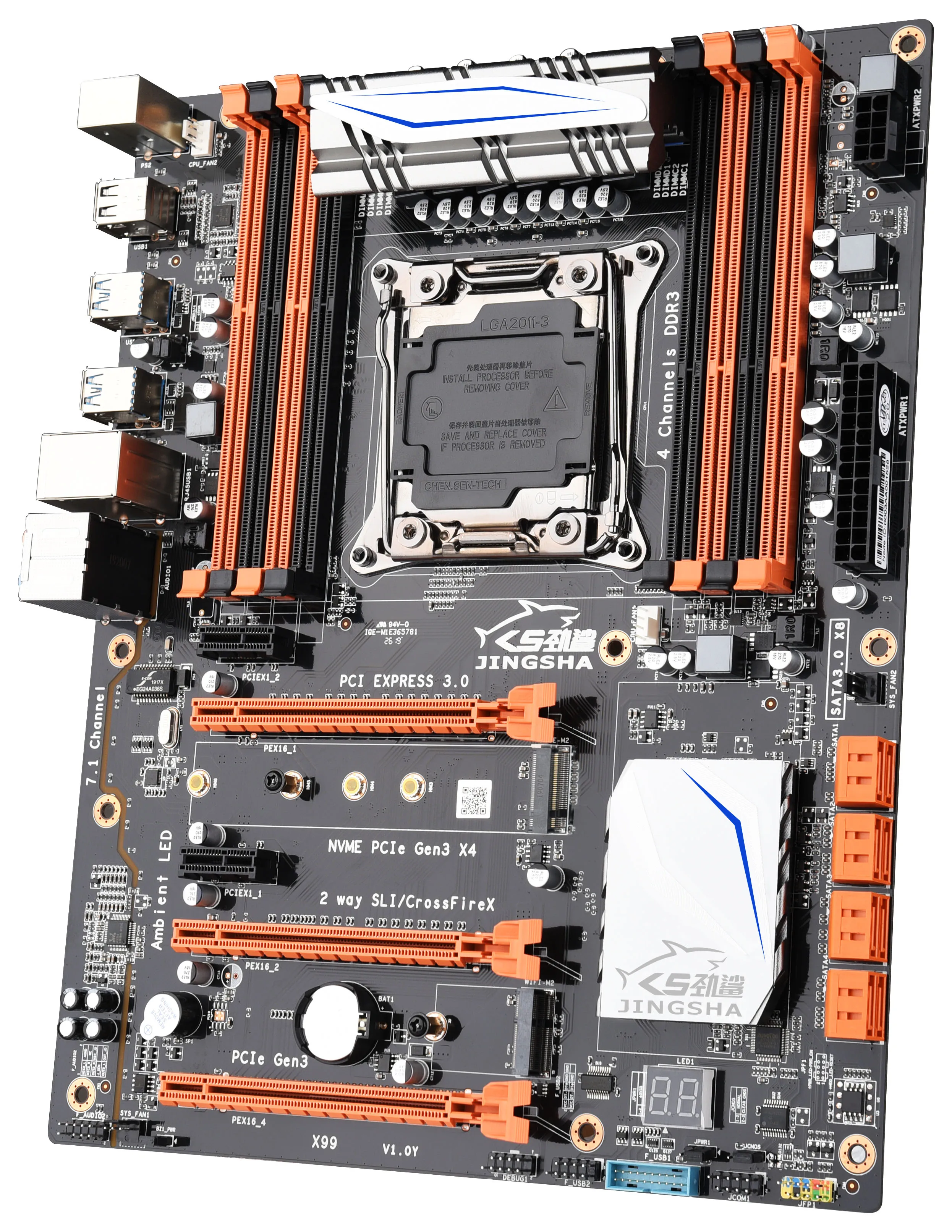 JINGSHA X99-8D3 4チャンネル DDR3*8搭載 M.2 ゲーミングマザーボード LGA2011 V3 2629/2649/2669/2678/2696/2676/2673 ...