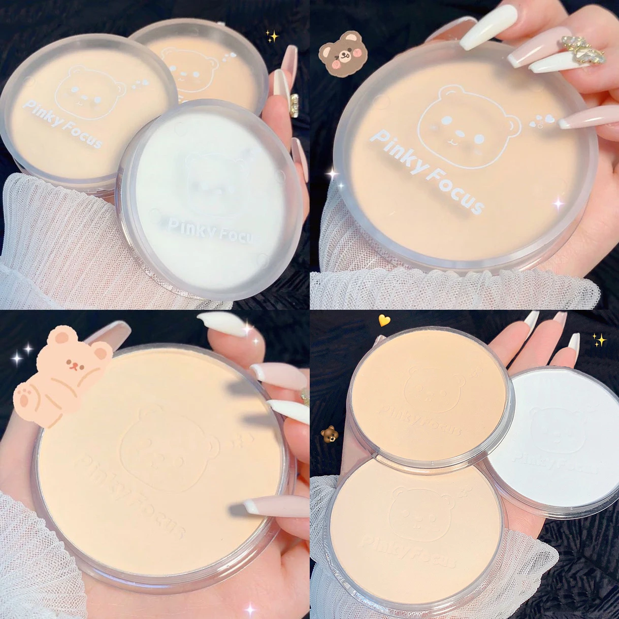 Oil Control Makeup Powder Moisturizing Brightening Press Powder Nature ...