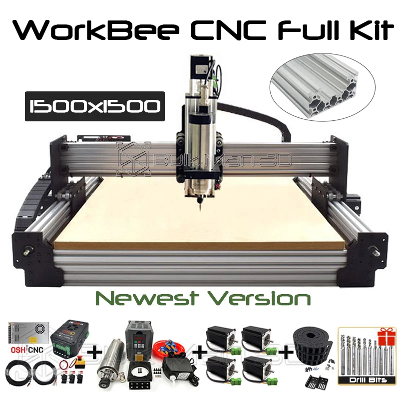 Newest Silver 1515 WorkBee CNC Router Machine Full Kit with Tingle ...