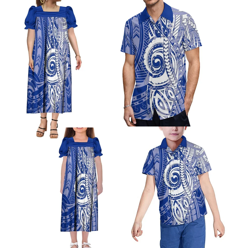 Pacific-Island-Puffed-Sleeve-Women-Girls-MUMU-Dress-Fiji-Polynesian ...