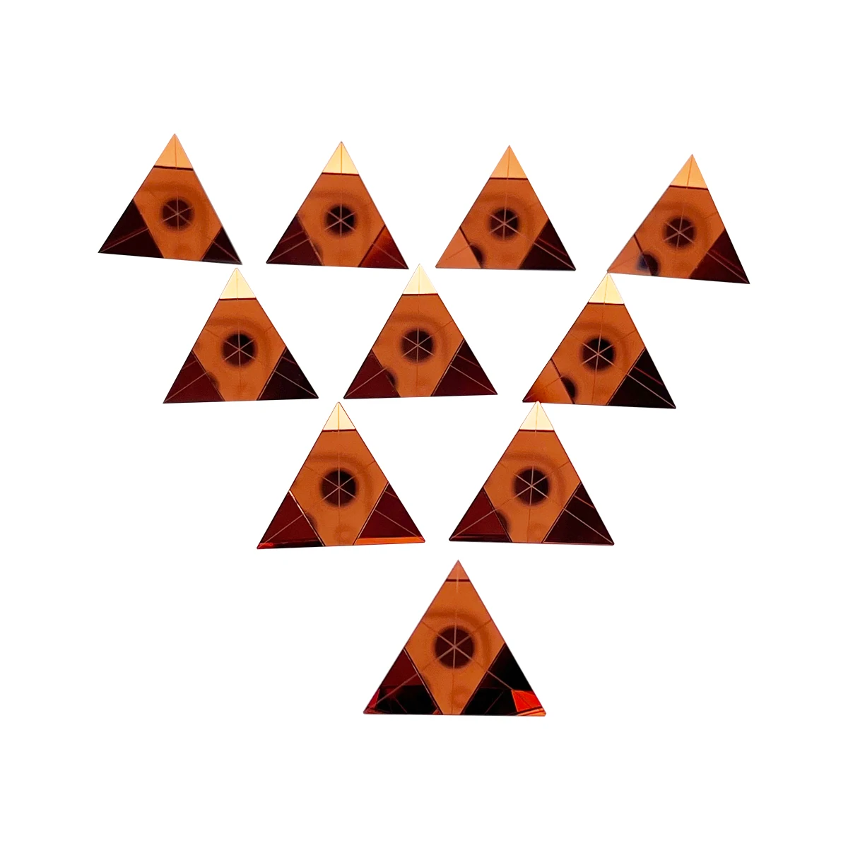 New-10pcs-Copper-Coated-Triangular-Pyramid-Prism-Plated-Trihedral ...