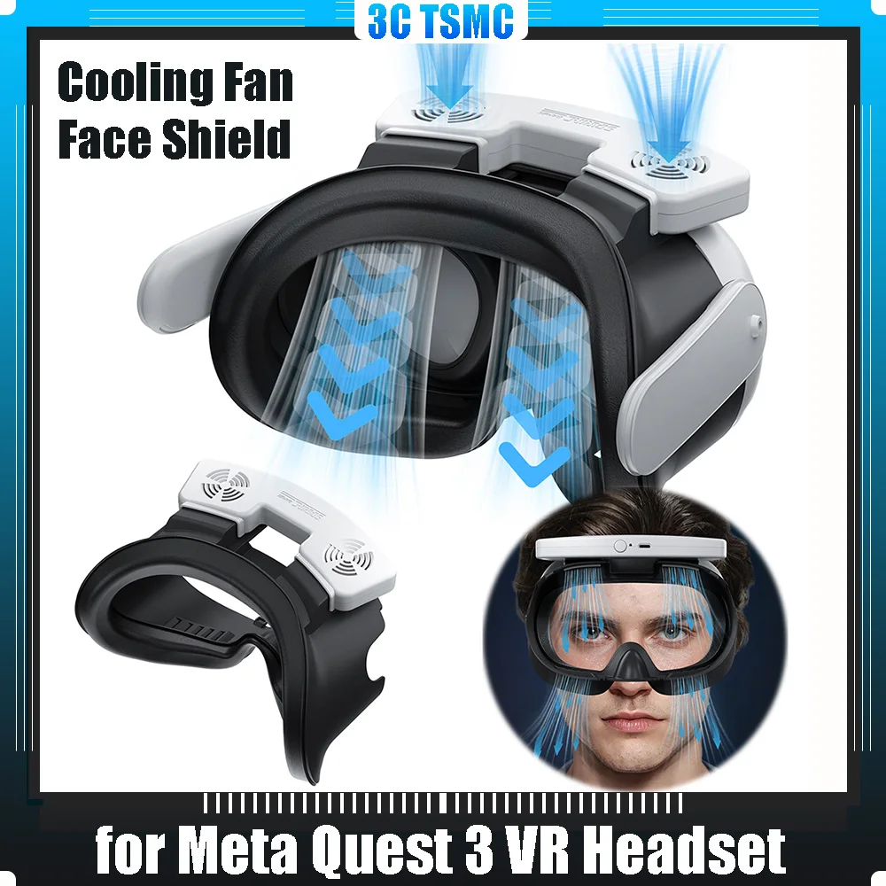 VR Cooling Fan Air Circulation Breathable Cooling Fan Face Cover 3 ...