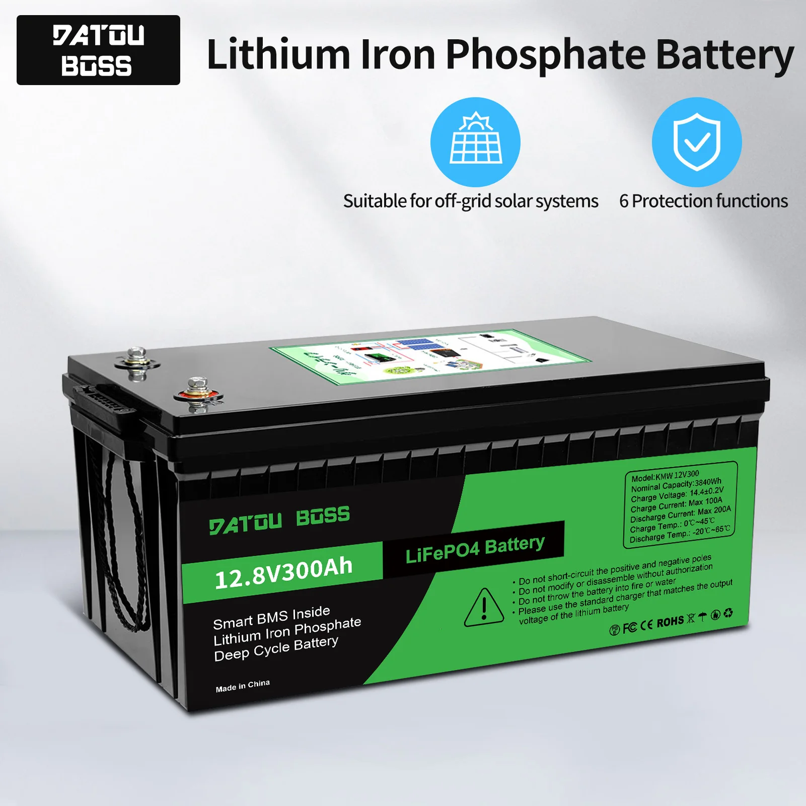 DATOUBOSS-LiFePO4-Bateria-12V-200Ah-12V-300Ah-Recarreg-vel-BMS-para ...