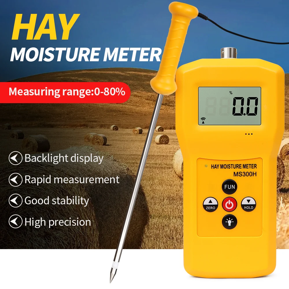 LCD Digital Hay Moisture Meter 0-80% Moisture Tester for Forage Green ...