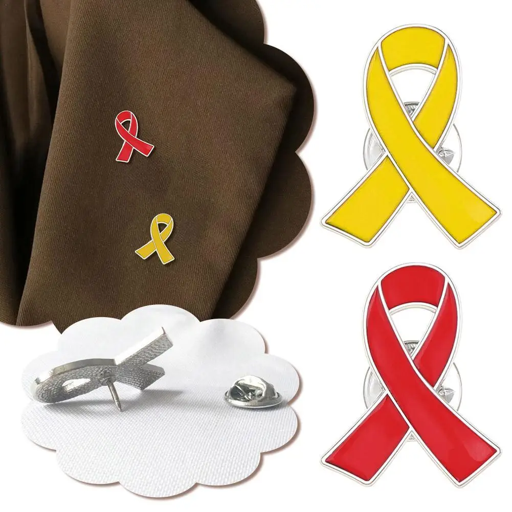 Yellow Cancer Ribbon Pin Israel Hostage Pin Anti-Violence Brooch ...
