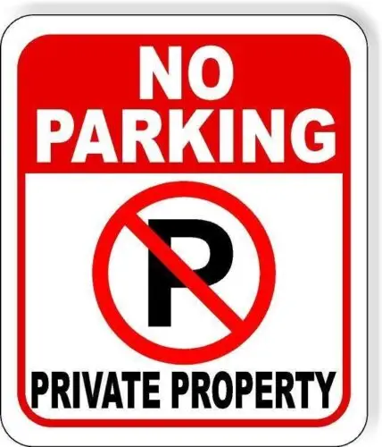 No-Parking-Symbol-PRIVATE-PROPERTY-metal-Aluminum-Composite-sign-long ...