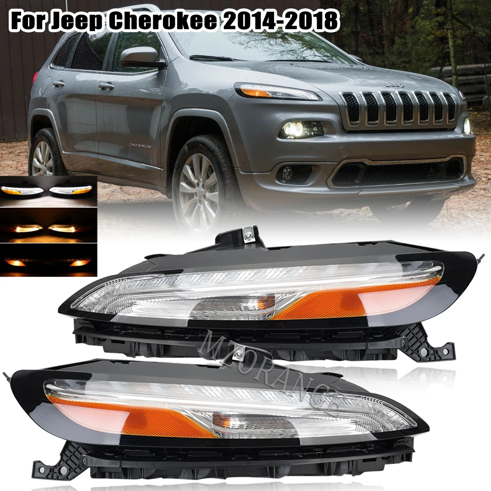 Faro-delantero-para-coche-l-mpara-LED-DRL-para-Jeep-Cherokee-2014-2015 ...
