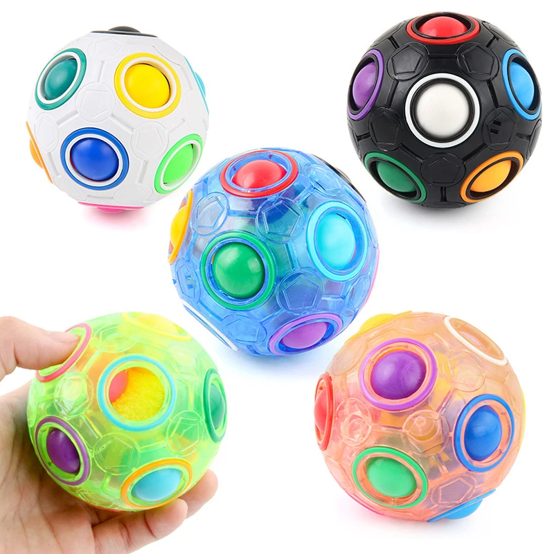 Magic Rainbow Puzzle Ball Fidget Anti Stress Toys for Children Adult ...